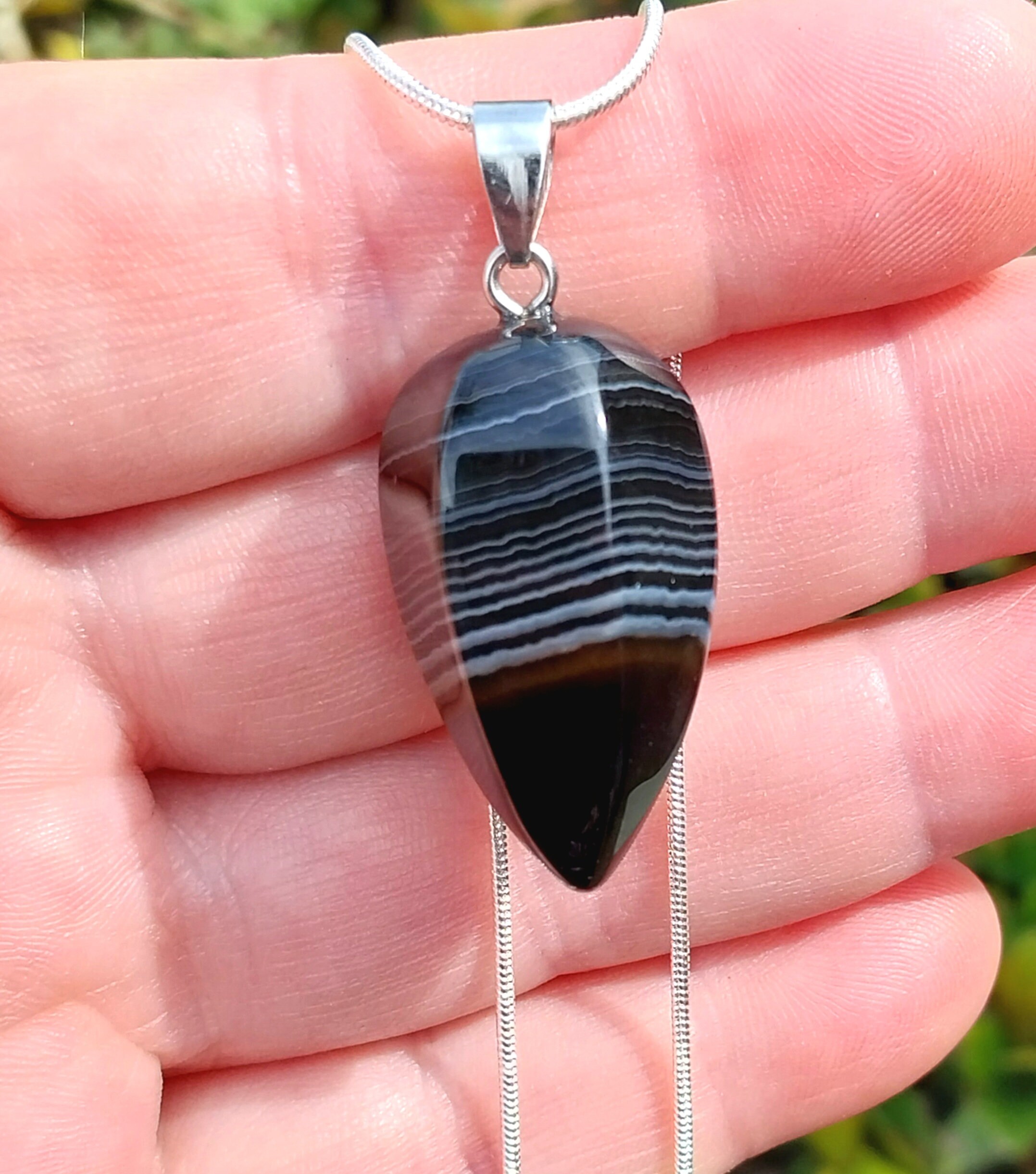 Black Onyx Pendulum Pendant and S925 Necklace. Black Onyx. Black Onyx ...