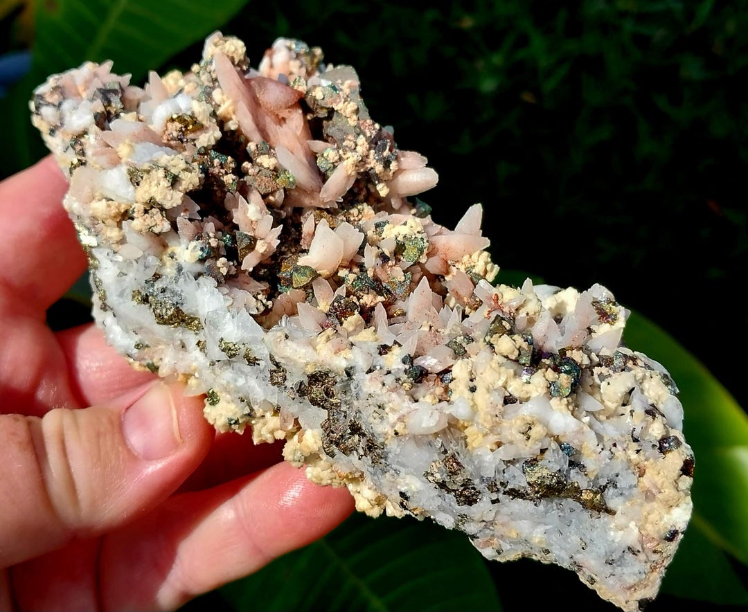 Astonishing Rainbow Chalcopyrite on Red Dogtooth Calcite Specimen ...