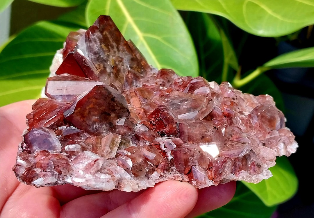 Large Rare Cubic Chocolate Calcite Specimen! Deep Red Hematite Calcite ...