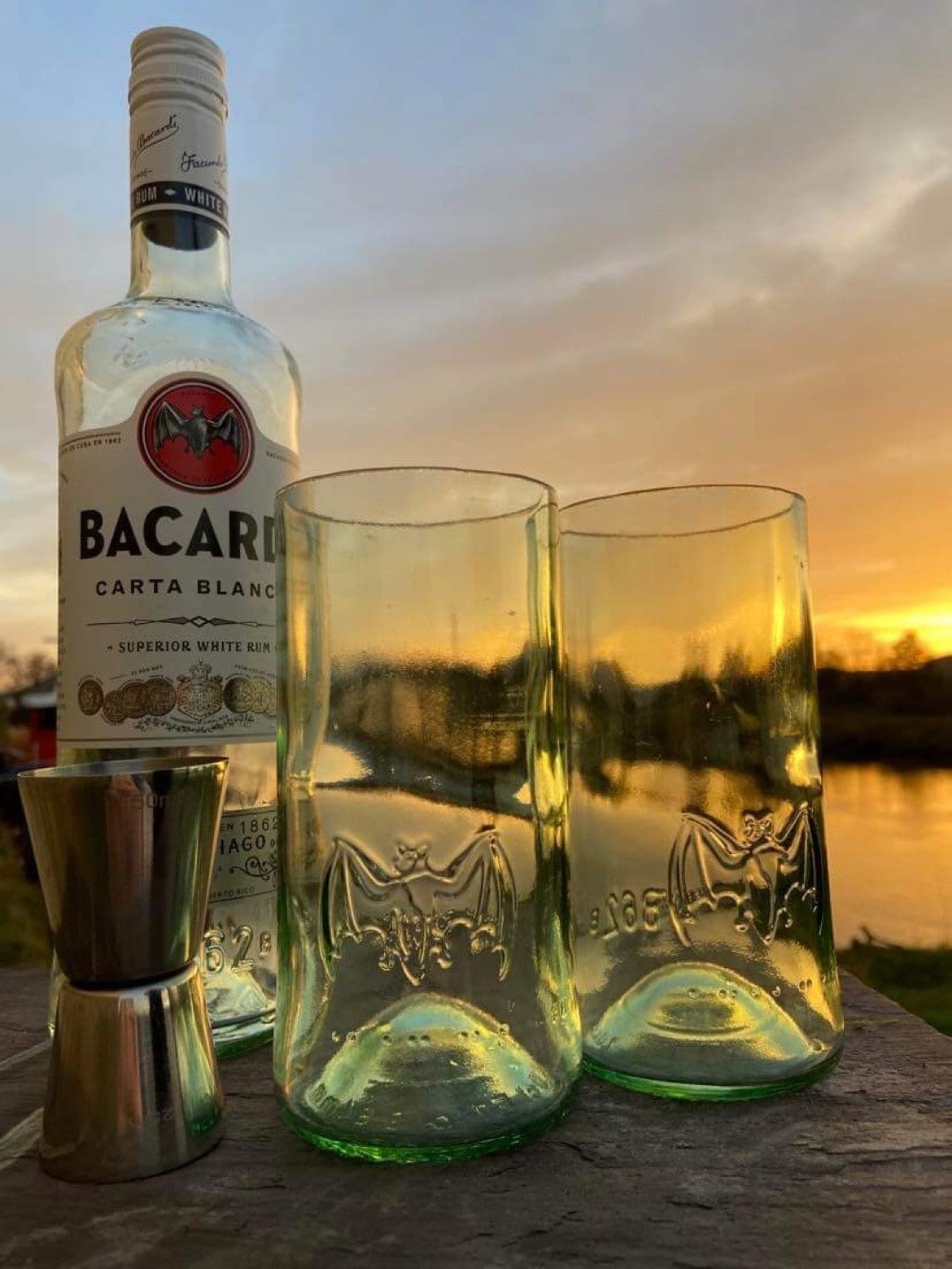Bacardi Rum Drinking Glass Eco Friendly Glass rum Cocktail Mixers home ...