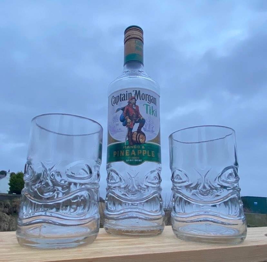 Captain Morgan Tiki Upcycled Glass - Etsy
