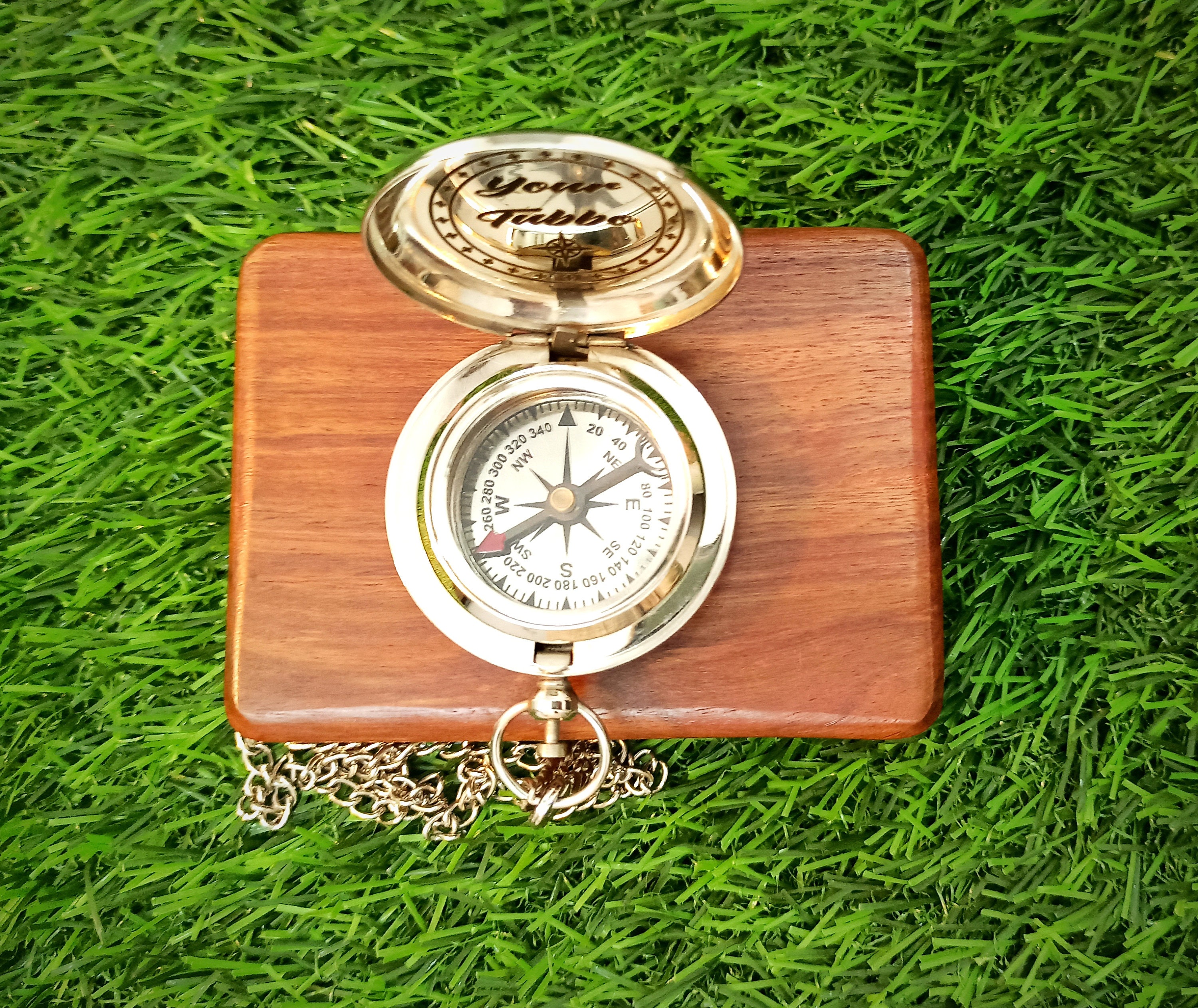 Personalized Brass Working Compass, Engraved Compass, Anniversary Gift ...