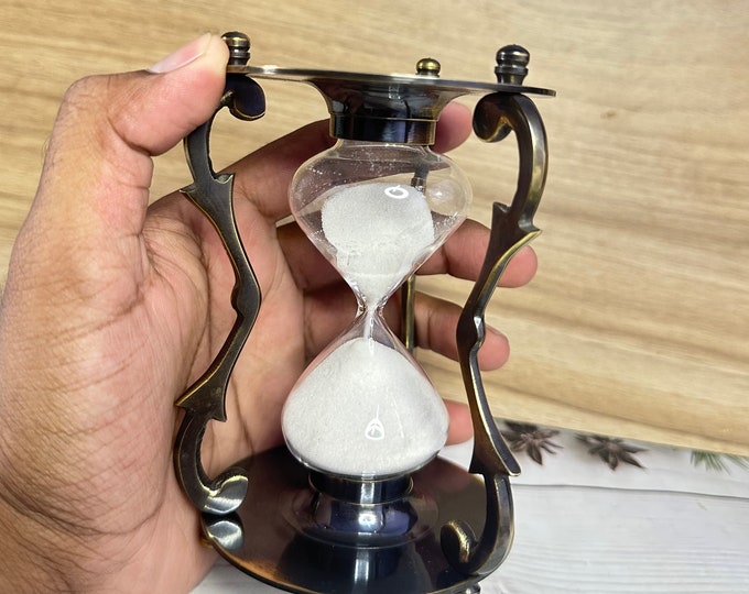 Personalized Sand Timer, Engraved Solid Brass Hour Glass Sand Timer ...