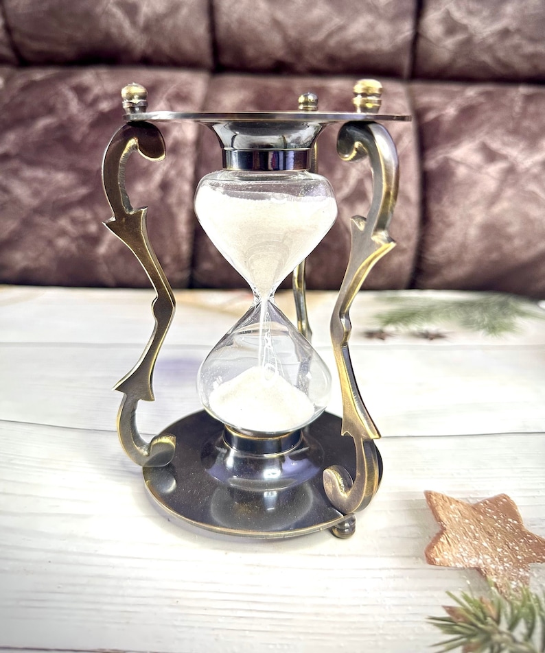 Personalized Sand Timer Engraved Solid Brass Hour Glass Sand - Etsy