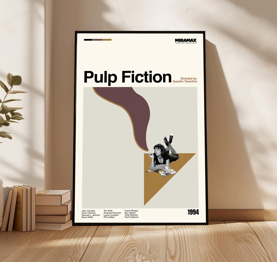 Pulp Fiction Poster, Uma Thurman Poster, Retro Poster, Mid Century ...
