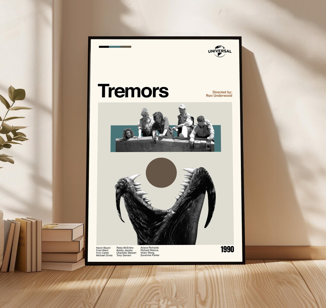 Tremors Movie Poster, Retro Movie Poster, Mid Century Modern Art, Wall ...