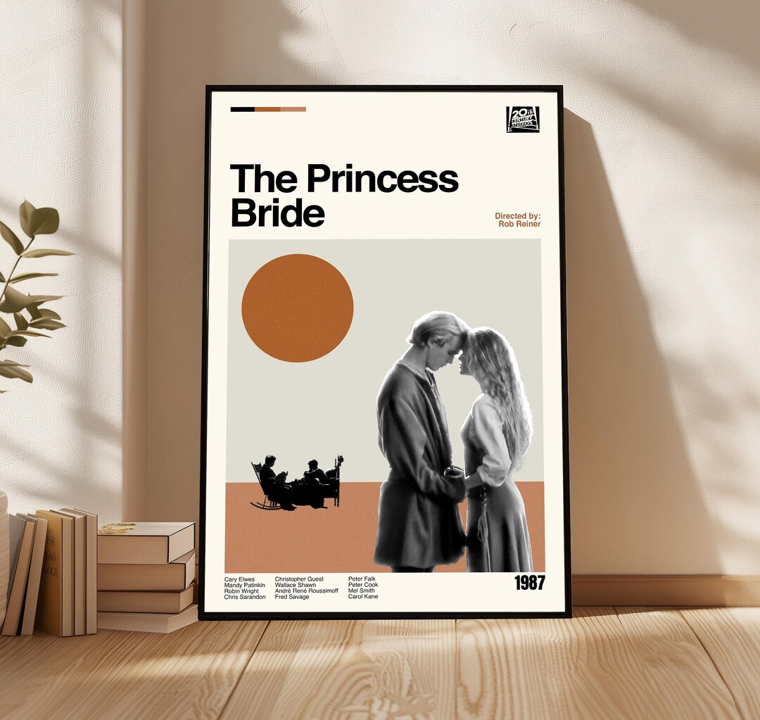 The Princess Bride Poster, Robin Wright, Cary Elwes, Mid Century Modern ...