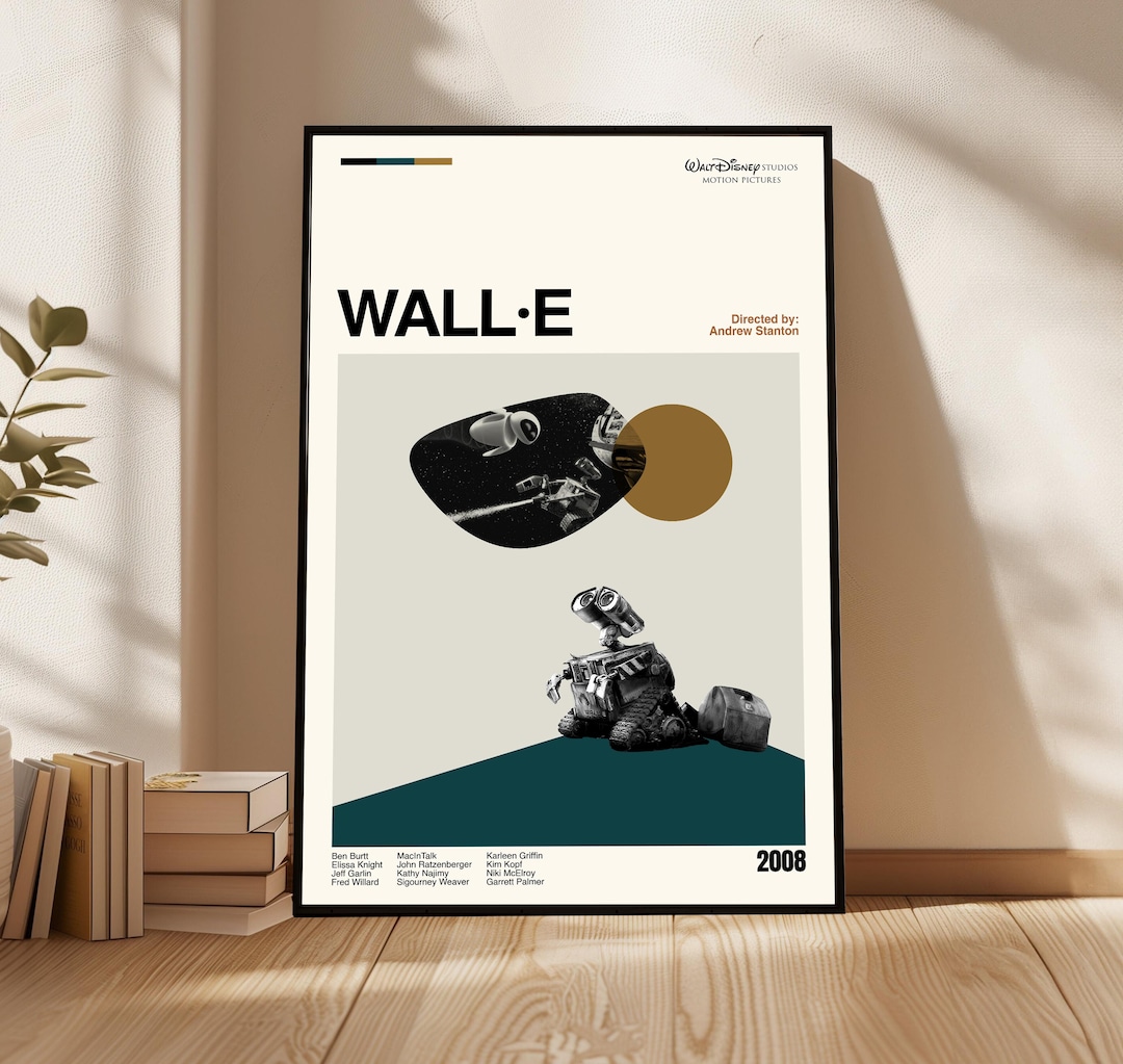 Wall-e Movie Poster, Andrew Stanton Movie, Wall E Poster, Mid Century ...