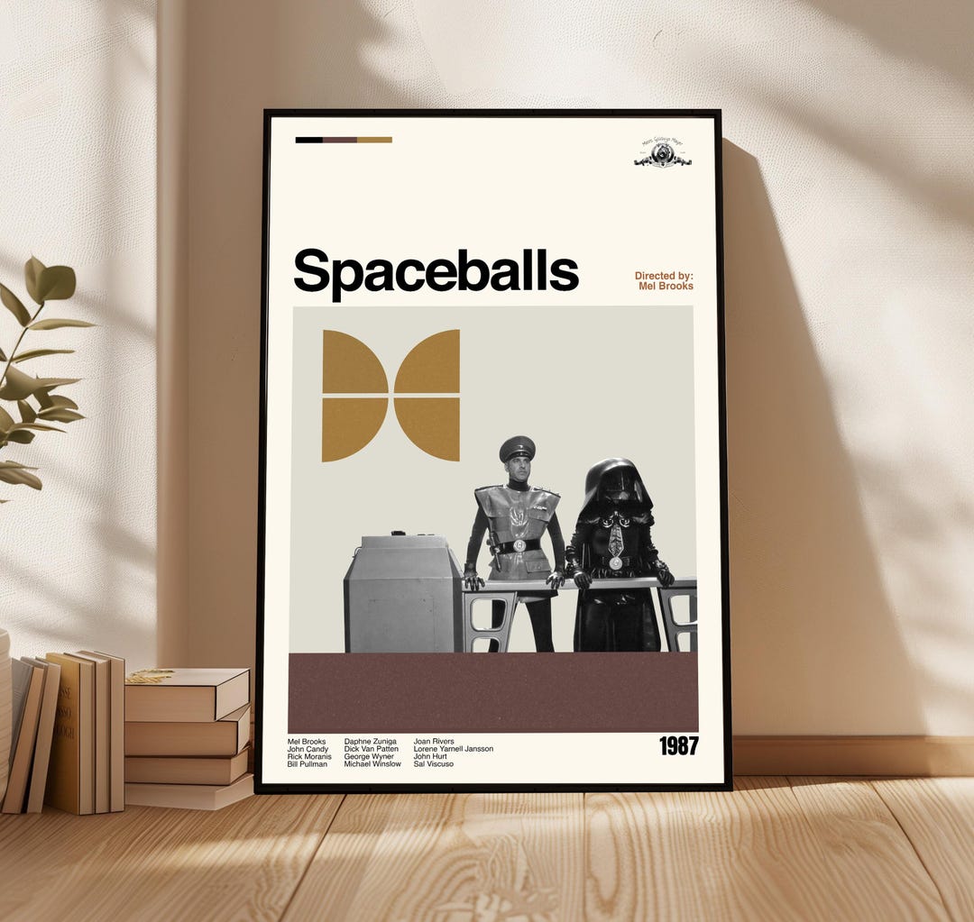 SPACEBALLS Movie Poster, Mel Brooks Poster, Retro Poster, Mid Century ...