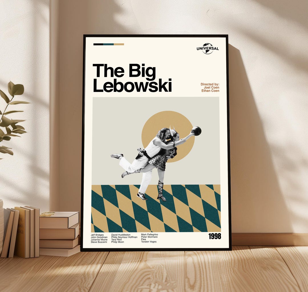 The Big Lebowski Poster, the Dude Poster, Mid Century Modern Art, Wall ...