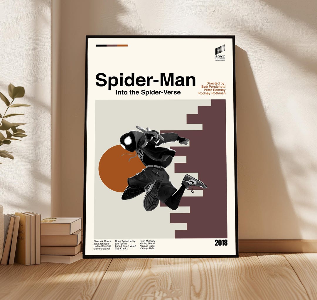 Spider-man Into the Spider-verse Poster, Miles Morales Poster, Retro ...