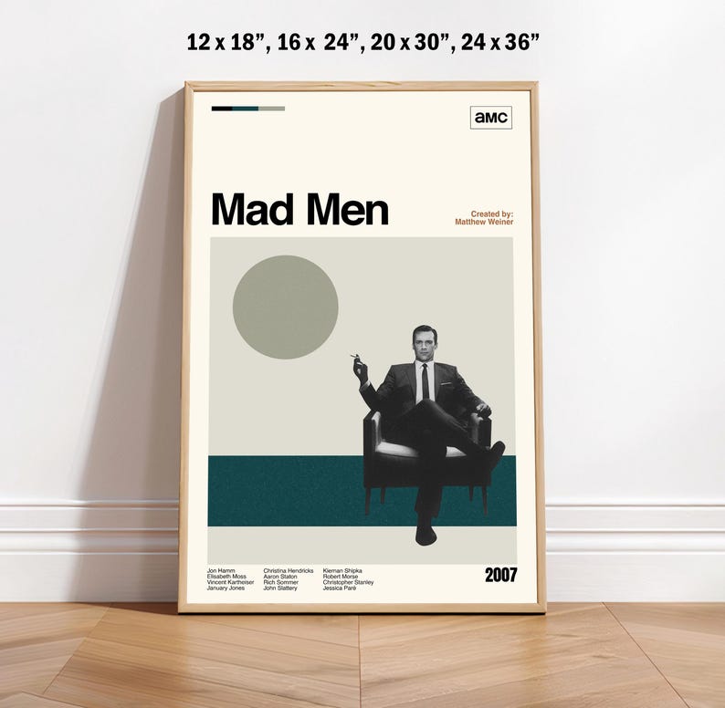 Mad Men Tv Series Poster, Jon Hamm Poster, Retro Poster, Mid Century ...