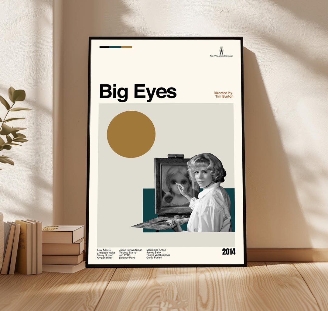Big Eyes Movie Poster, Tim Burton Poster, Retro Poster, Mid Century ...