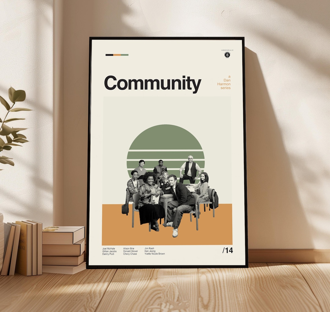 Community Tv Series Poster, Dan Harmon Poster, Retro Poster, Mid ...