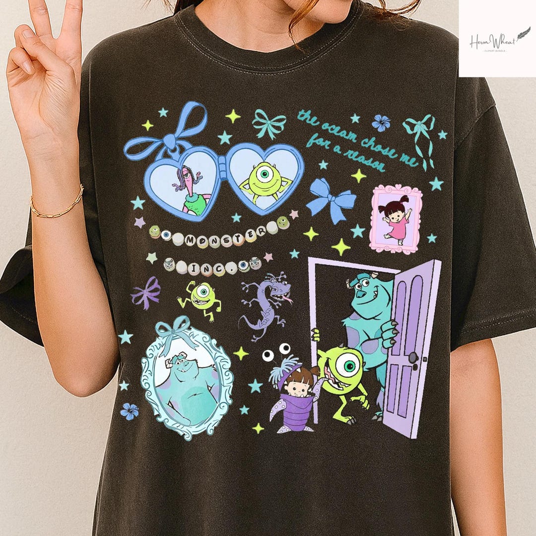 Coquette Monsters Inc Shirt With Bow | Retro Mike, Sully & Boo Tee ...