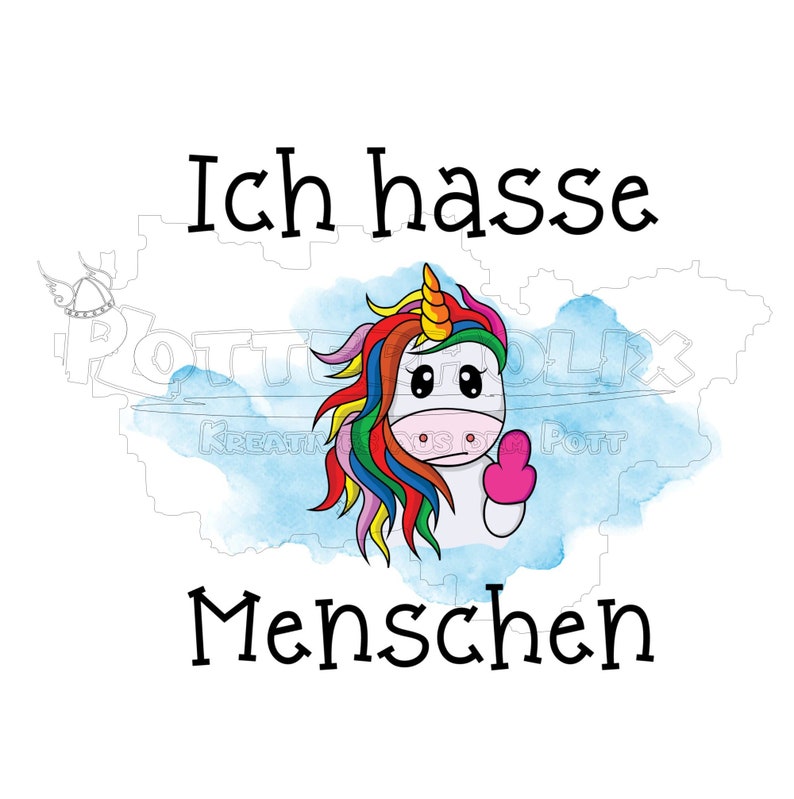 Sublimations-Datei Einhorn Ich hasse Menschen - Etsy.de