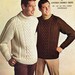Vintage Mens Aran Sweater KNITTING PATTERN Pdf Mans Round / Polo Neck ...