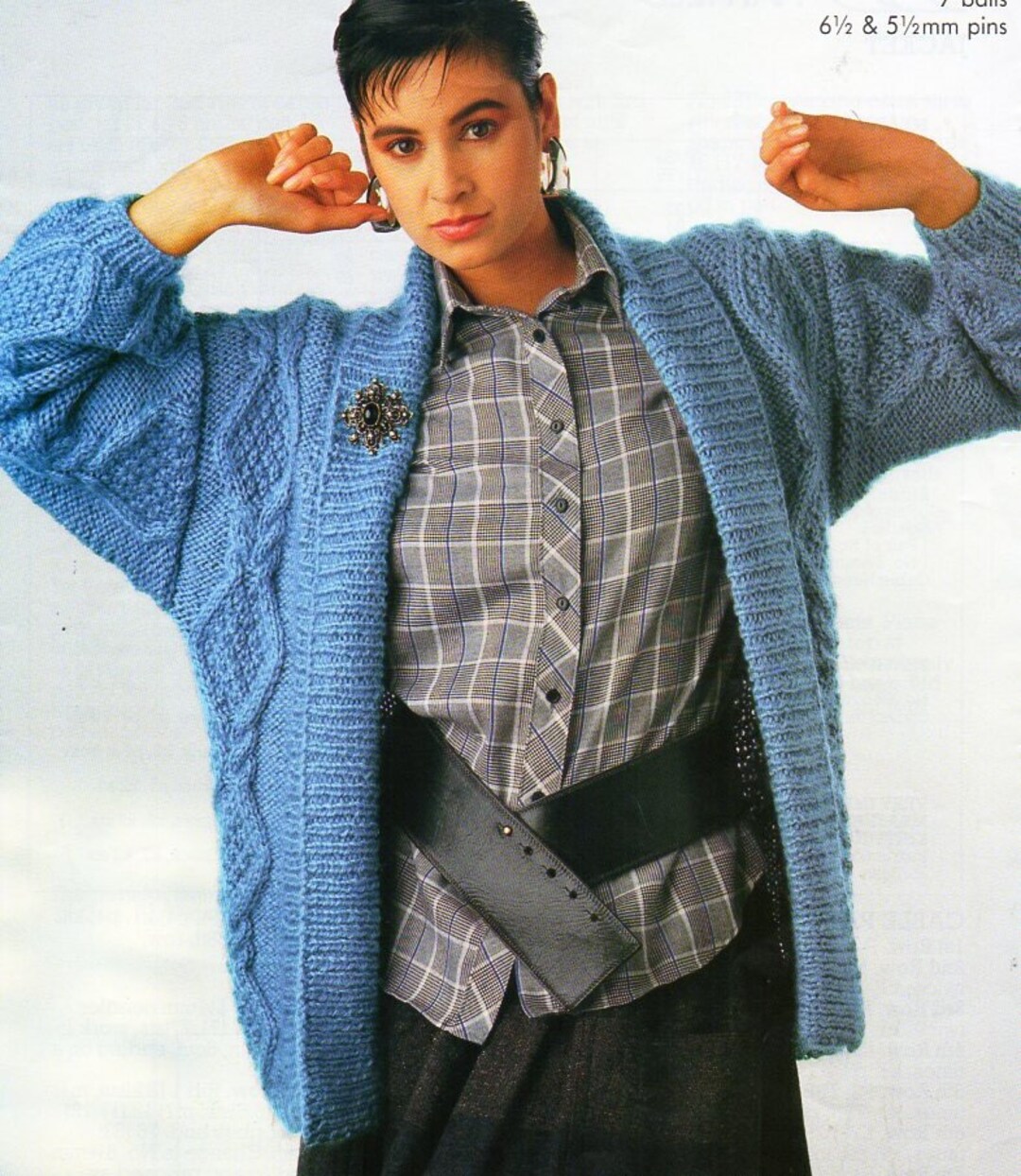 Vintage Womens Aran Cardigan KNITTING PATTERN Pdf Download Ladies Cable ...