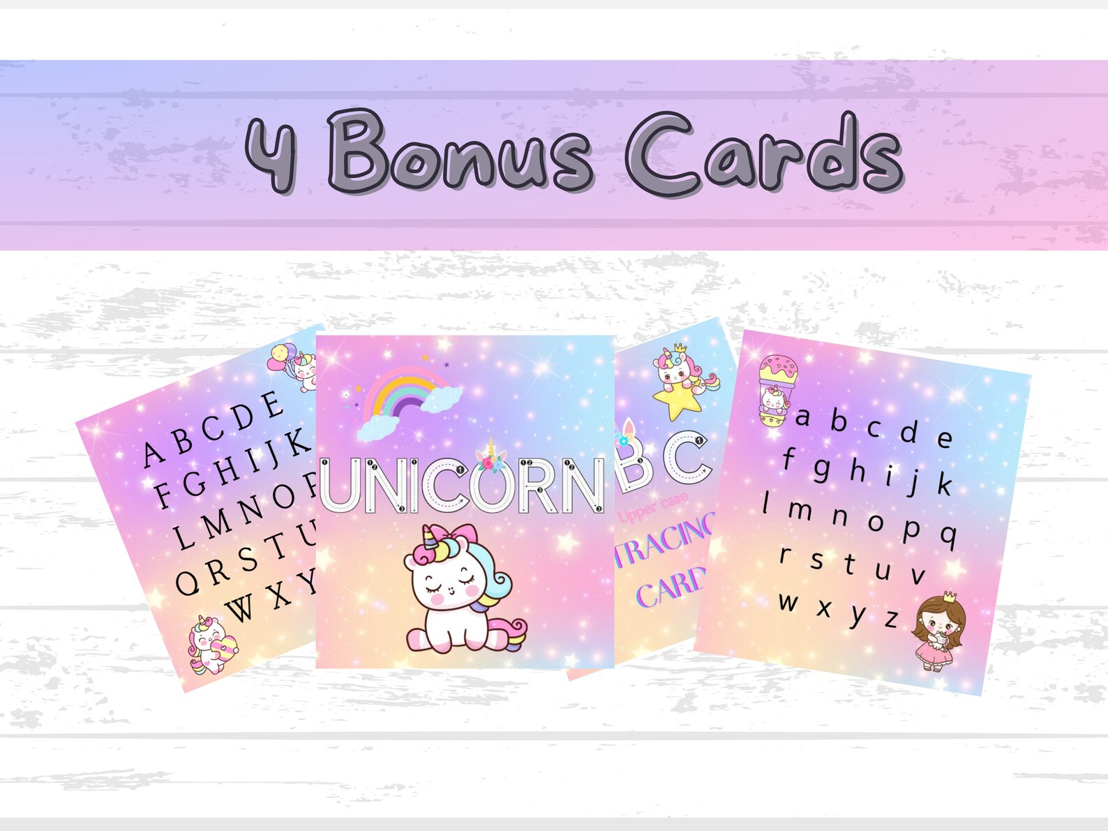 Unicorn Tracing Cards, Alphabet Tracing Cards, Alphabet Flash Cards ...