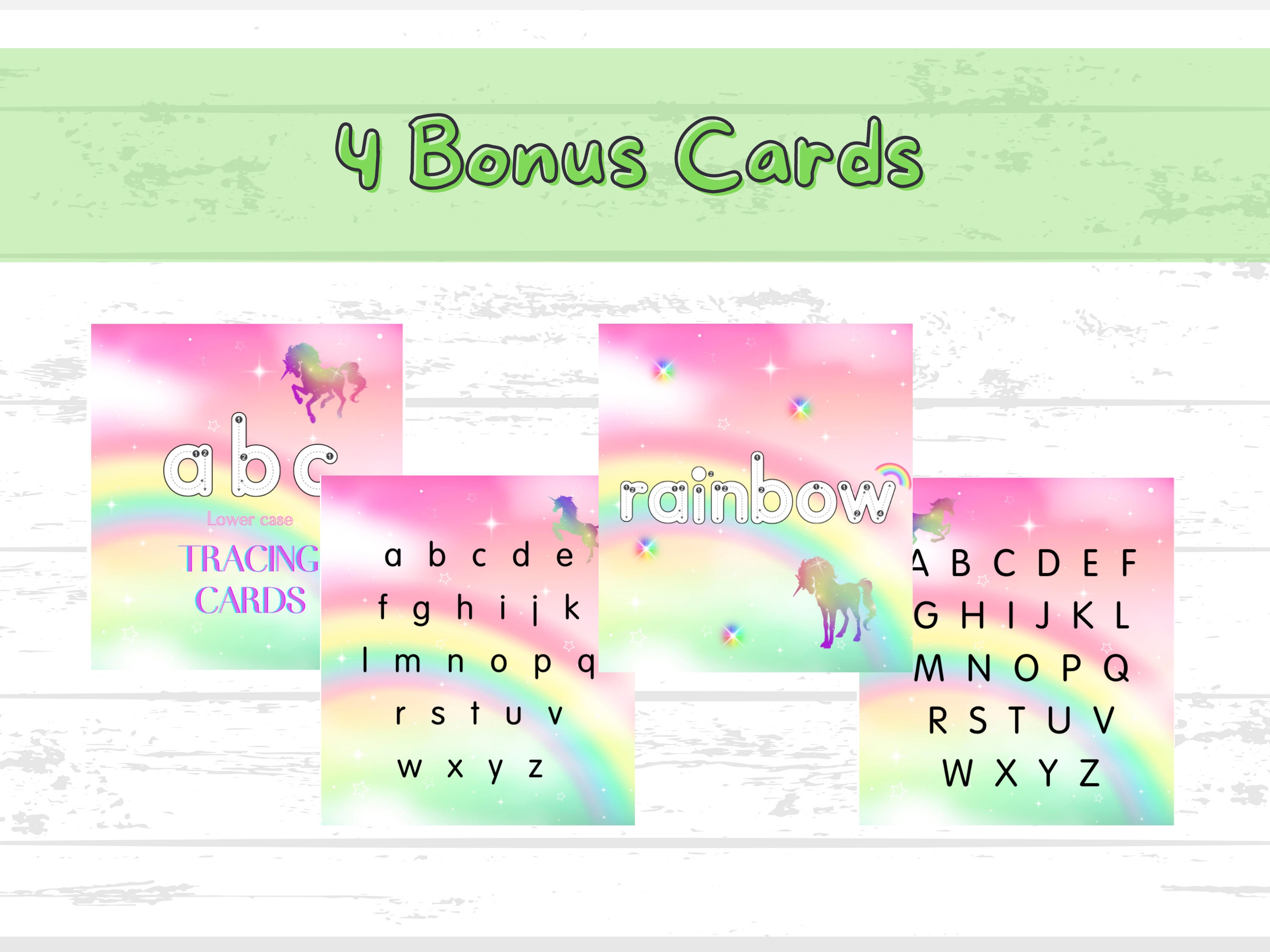 Unicorn Tracing Cards, ABC Tracing Cards, Alphabet Flash Cards, Play ...