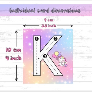 Unicorn Tracing Cards, Alphabet Tracing Cards, Alphabet Flash Cards ...