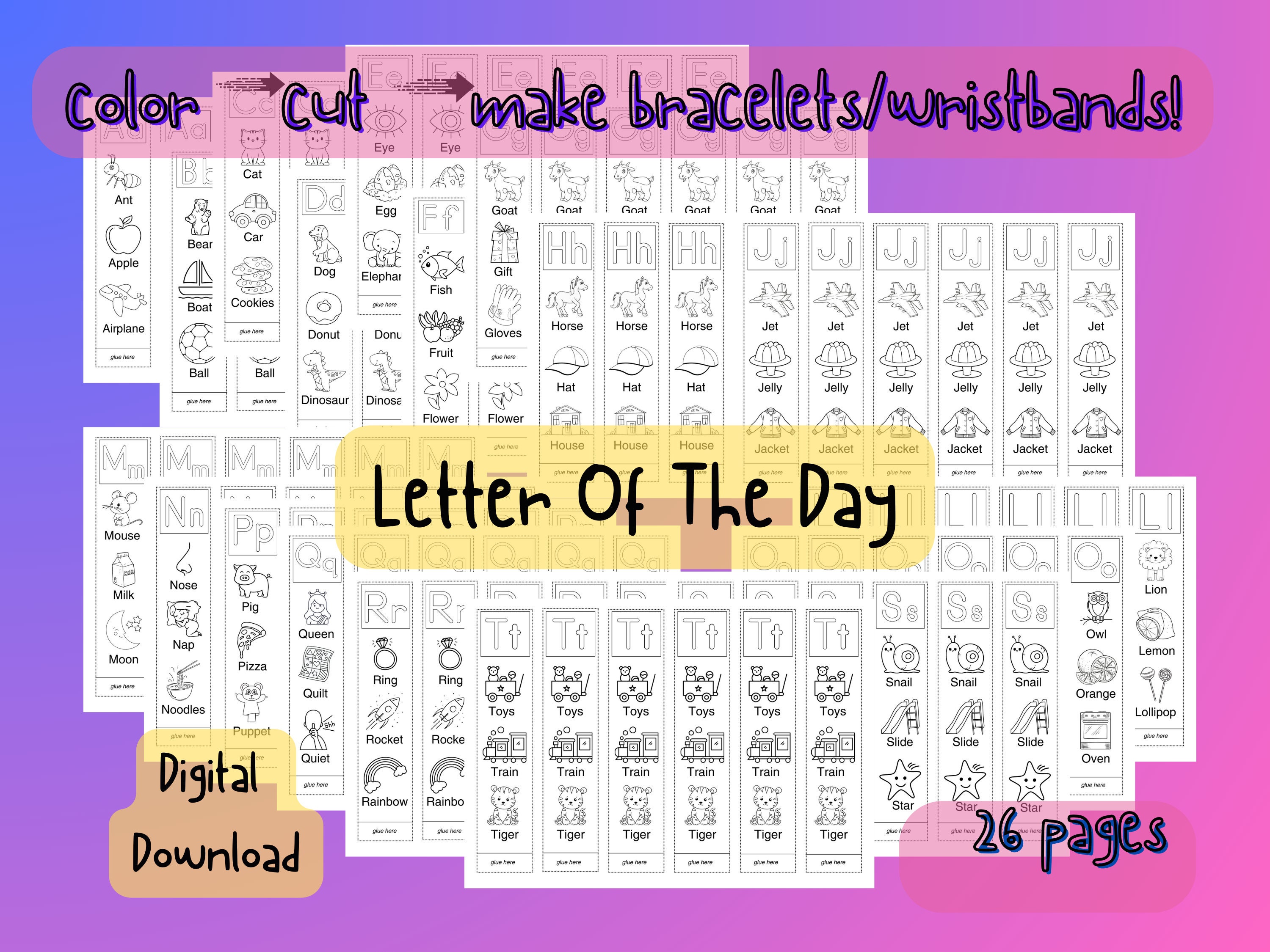 Teaching Resource, Letter of the Day, Alphabet Bracelets, ABC Activity ...