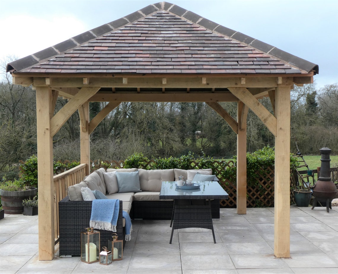 Handcrafted Oak Frame Garden Gazebo Kit - Etsy UK