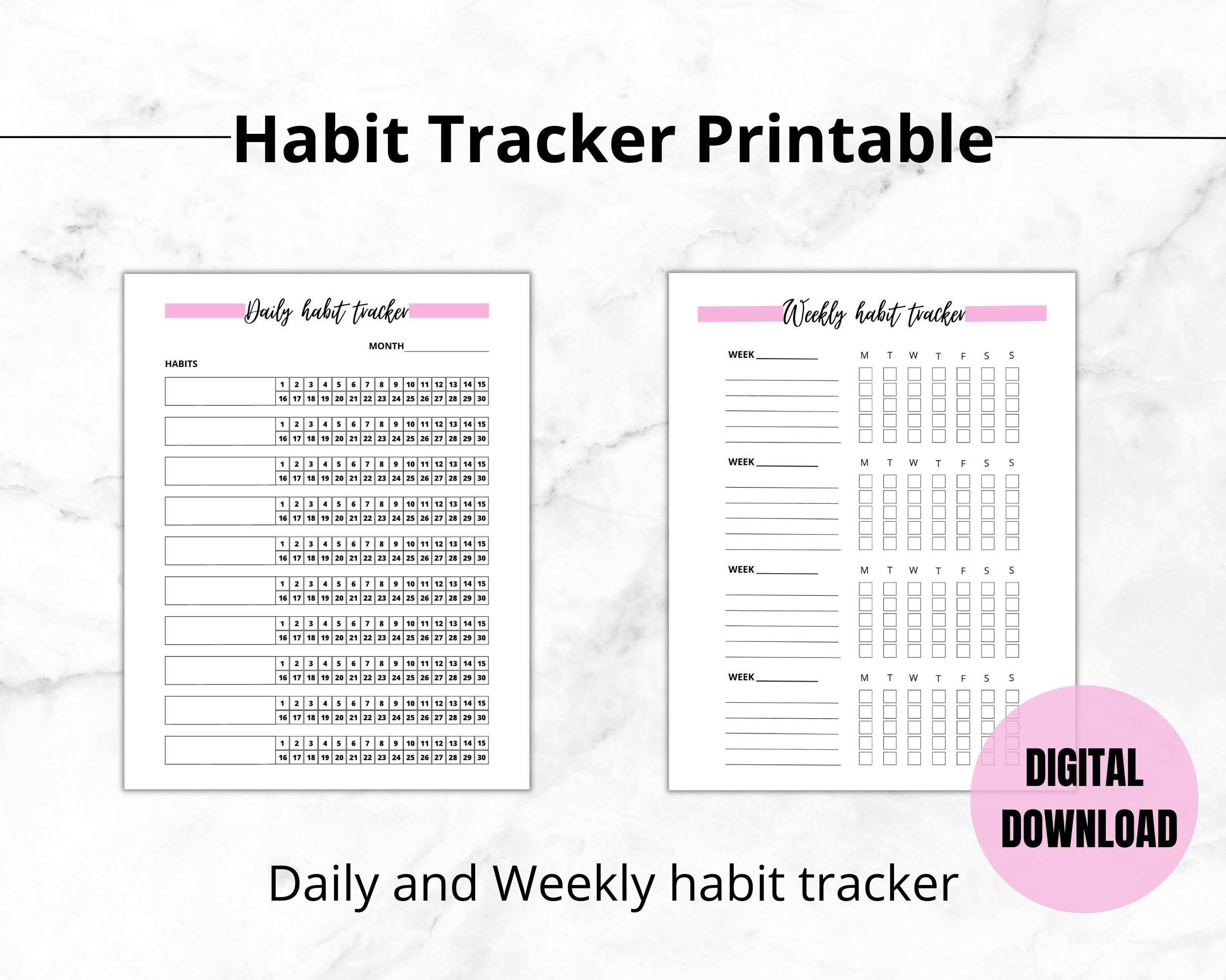 Daily and Weekly Habit Tracker Printable Routine Tracker - Etsy