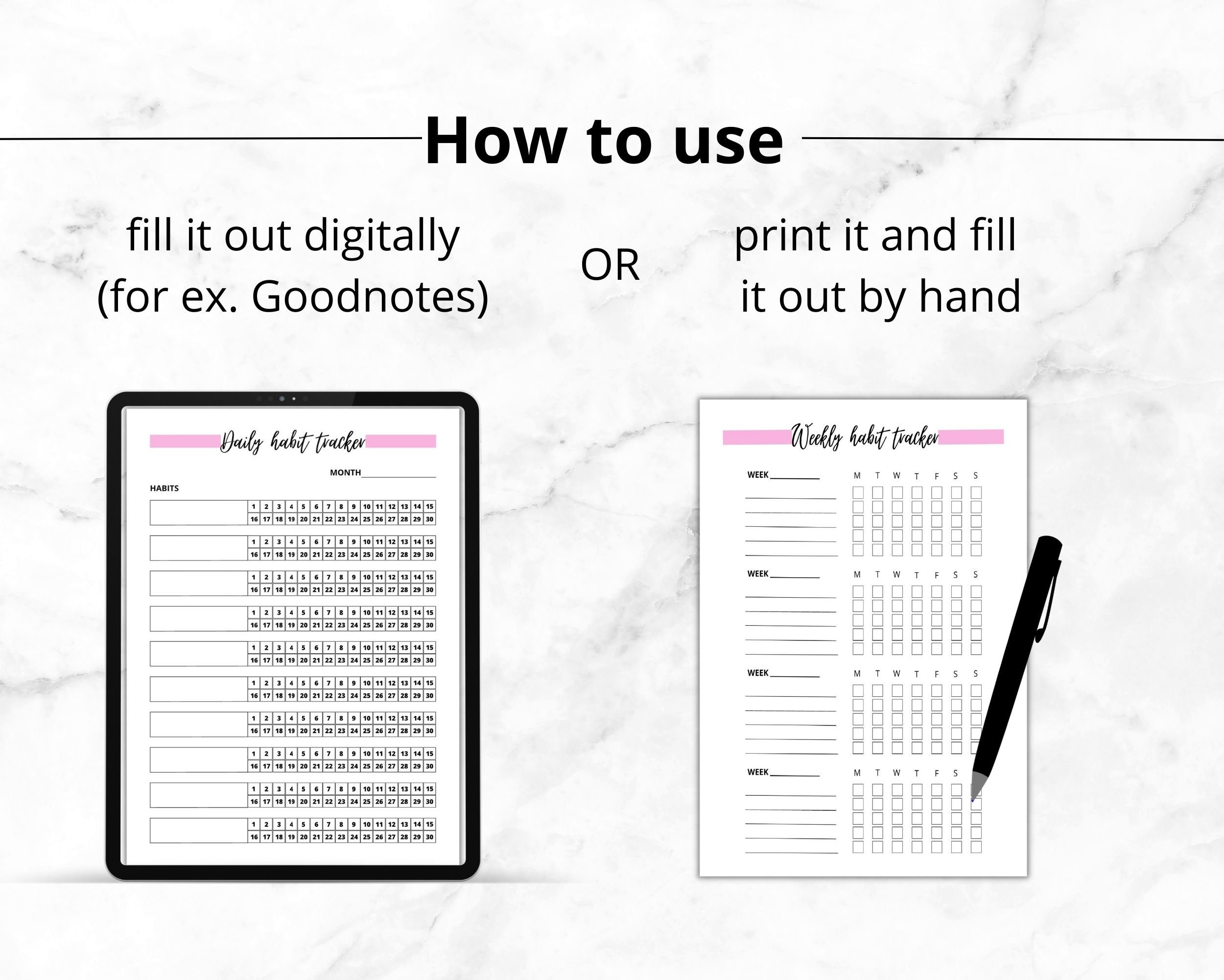Daily and Weekly Habit Tracker Printable Routine Tracker - Etsy