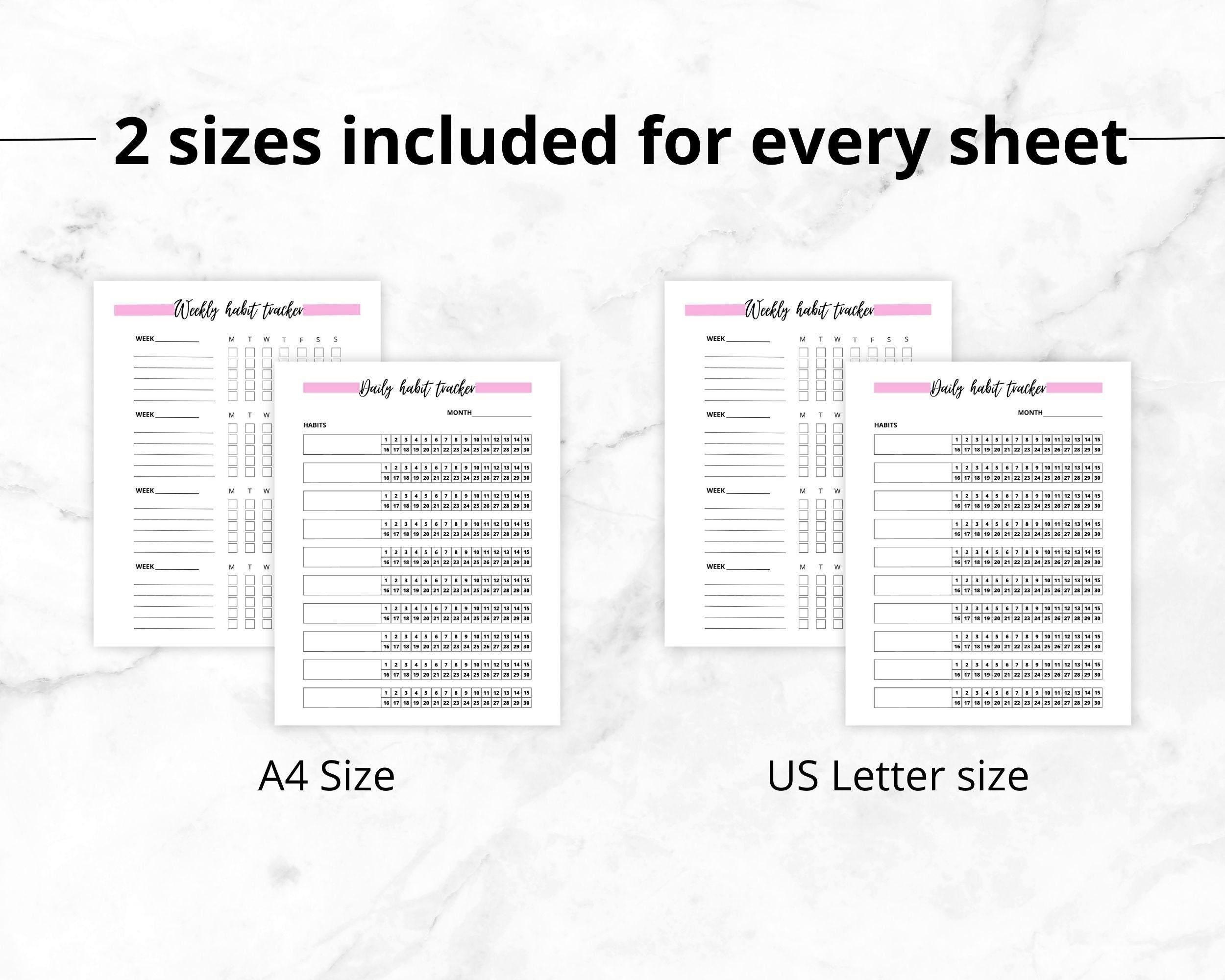 Daily and Weekly Habit Tracker Printable Routine Tracker - Etsy