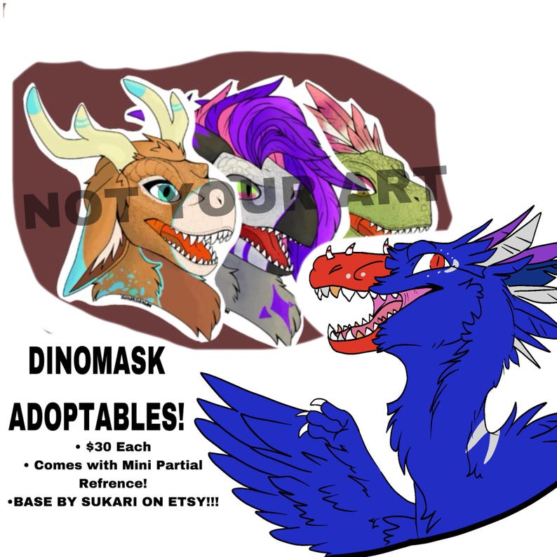 Dinomask Adoptables PURPLE SUNSET - Etsy
