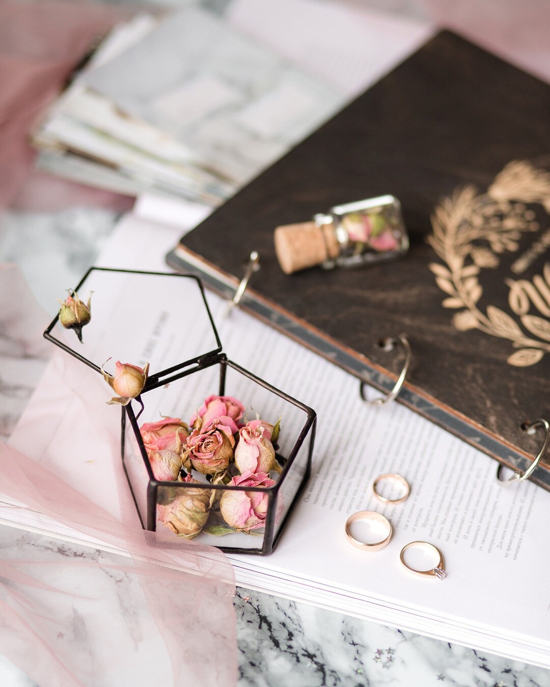 Glass Ring Box Five Faces, Wedding Ring Box, Geometric Glass Ring Box ...