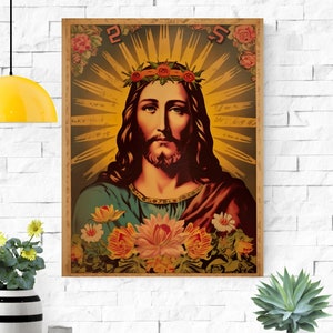 Jesus Art Retro Poster Jesus Print Retro Art Jesus - Etsy
