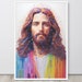 Modern Art Portrait the Savior Jesus in Rainbow Colors - Contemporary ...