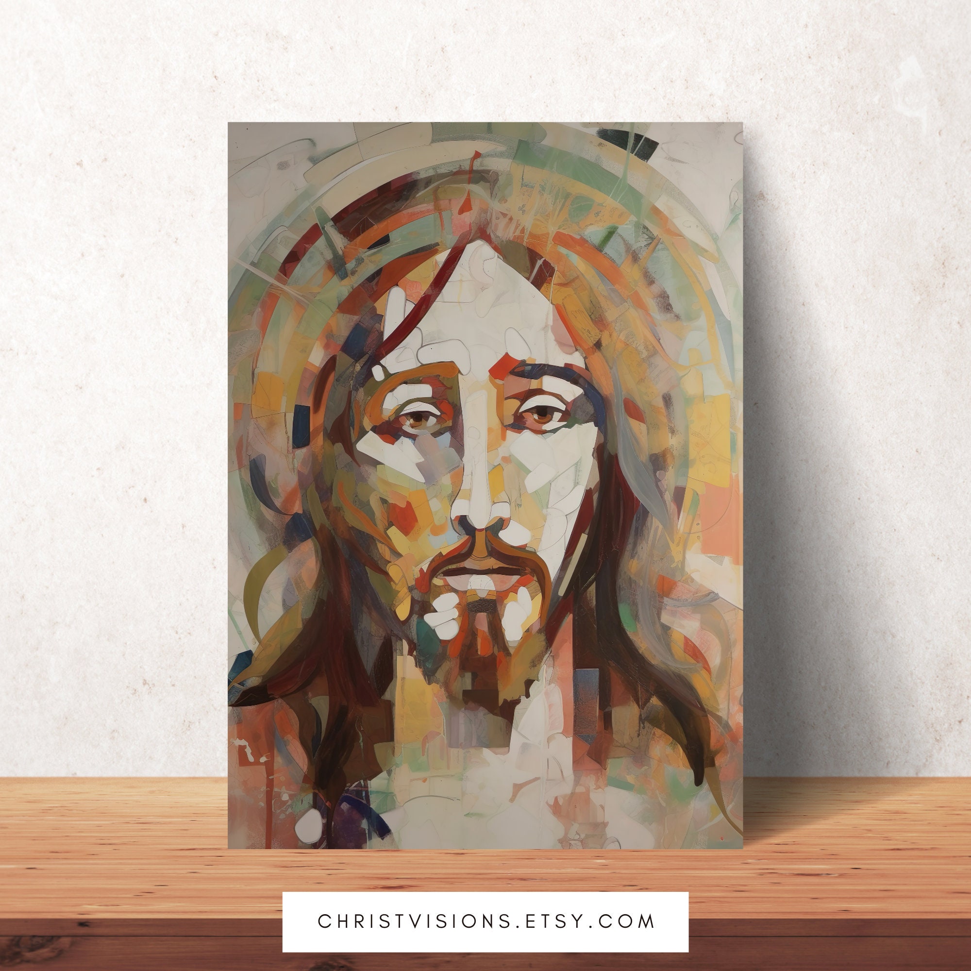 Abstract Jesus Christ Digital Art Printable Christian Wall Art Jesus ...