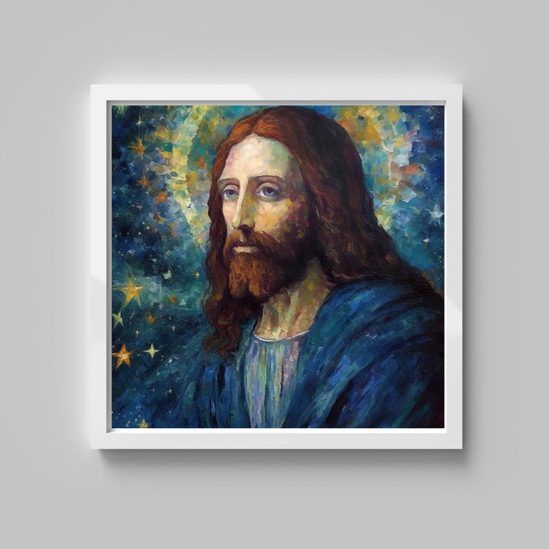 Printable Jesus Art Christian Printables Starry Night Van Gogh Art ...