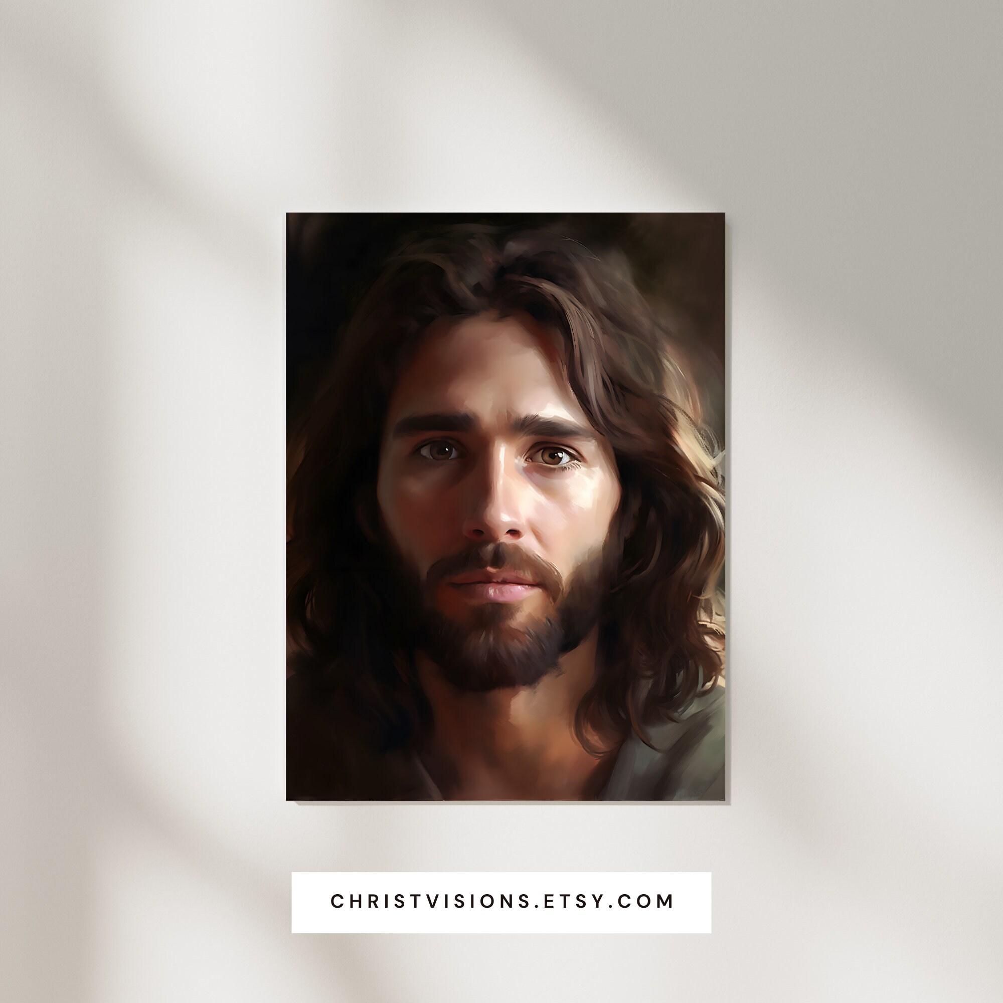 Realistic Portrait of Jesus Christ Christian Art Print Jesus Portrait ...