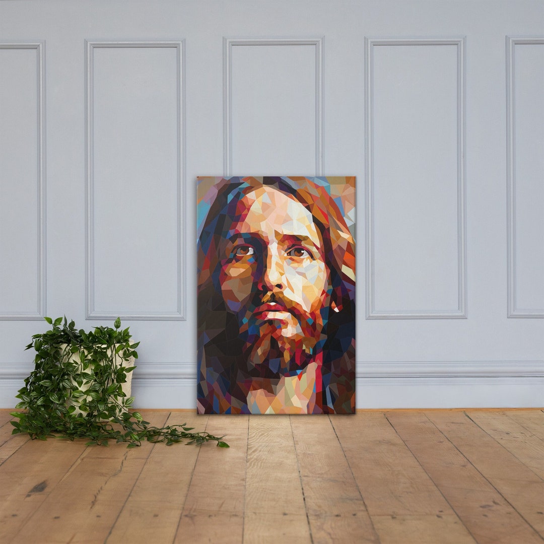 Vibrant Contemporary Jesus Portrait Canvas Print - Modern Christian ...