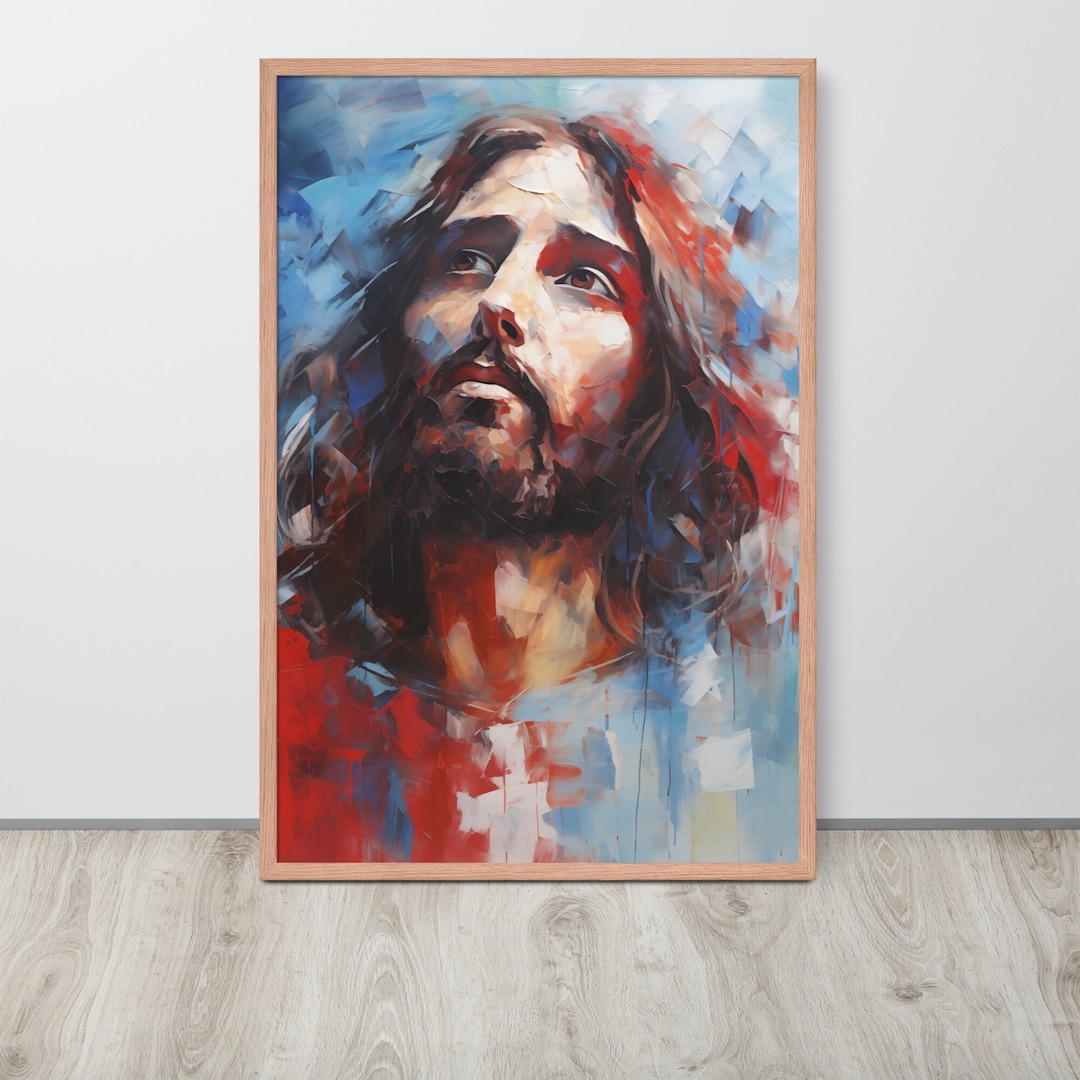 Painting of Jesus Christ - Midcentury Modern Christian Art Print for ...