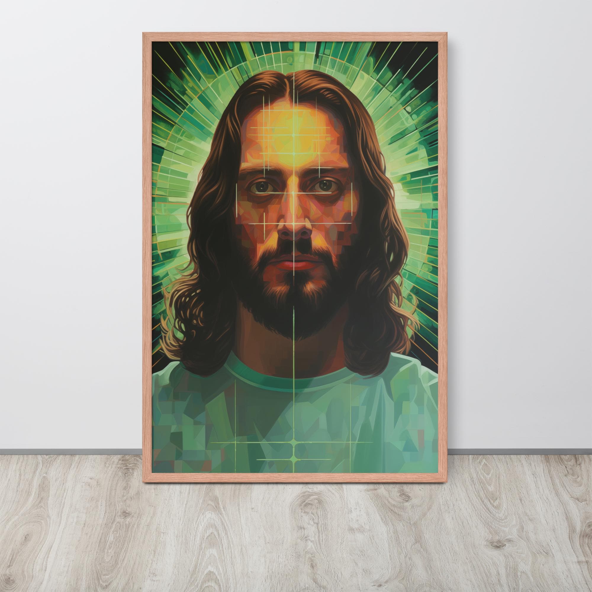 Matrix-inspired Jesus Christ Art - Christian Modern Art Print in Green ...