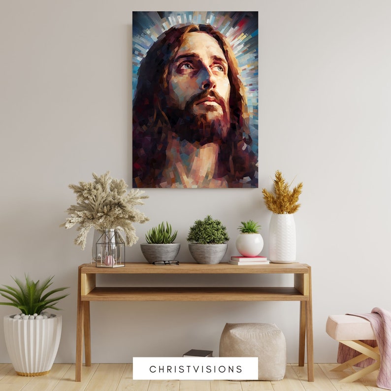 Jesus Christ Mosaic Printable Christian Art | Digital Bible Art ...