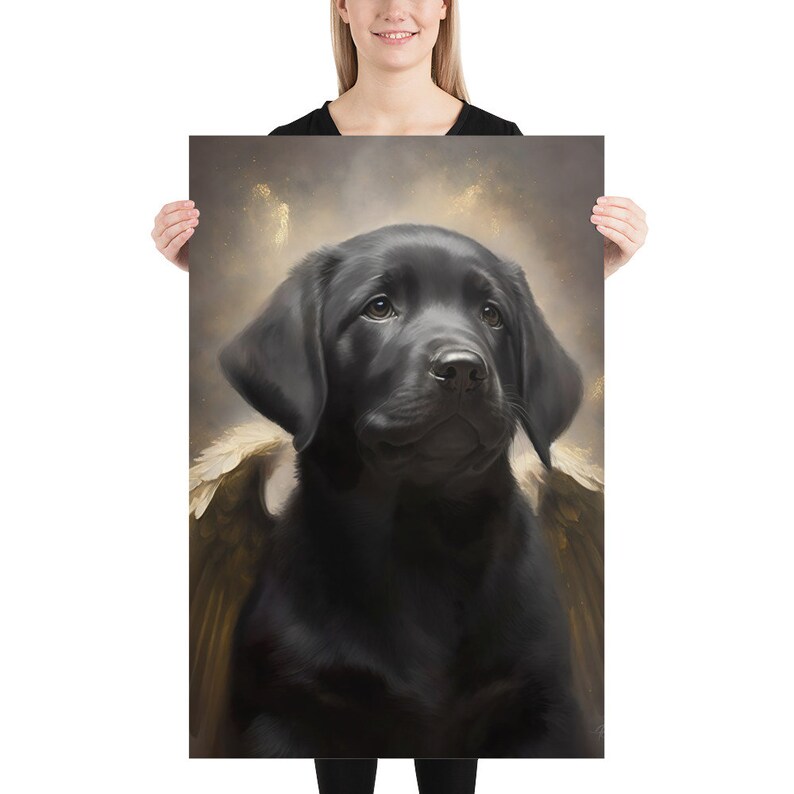 Adorable Angel Black Lab Puppy Art Print Special Gifts for Lab Lovers ...