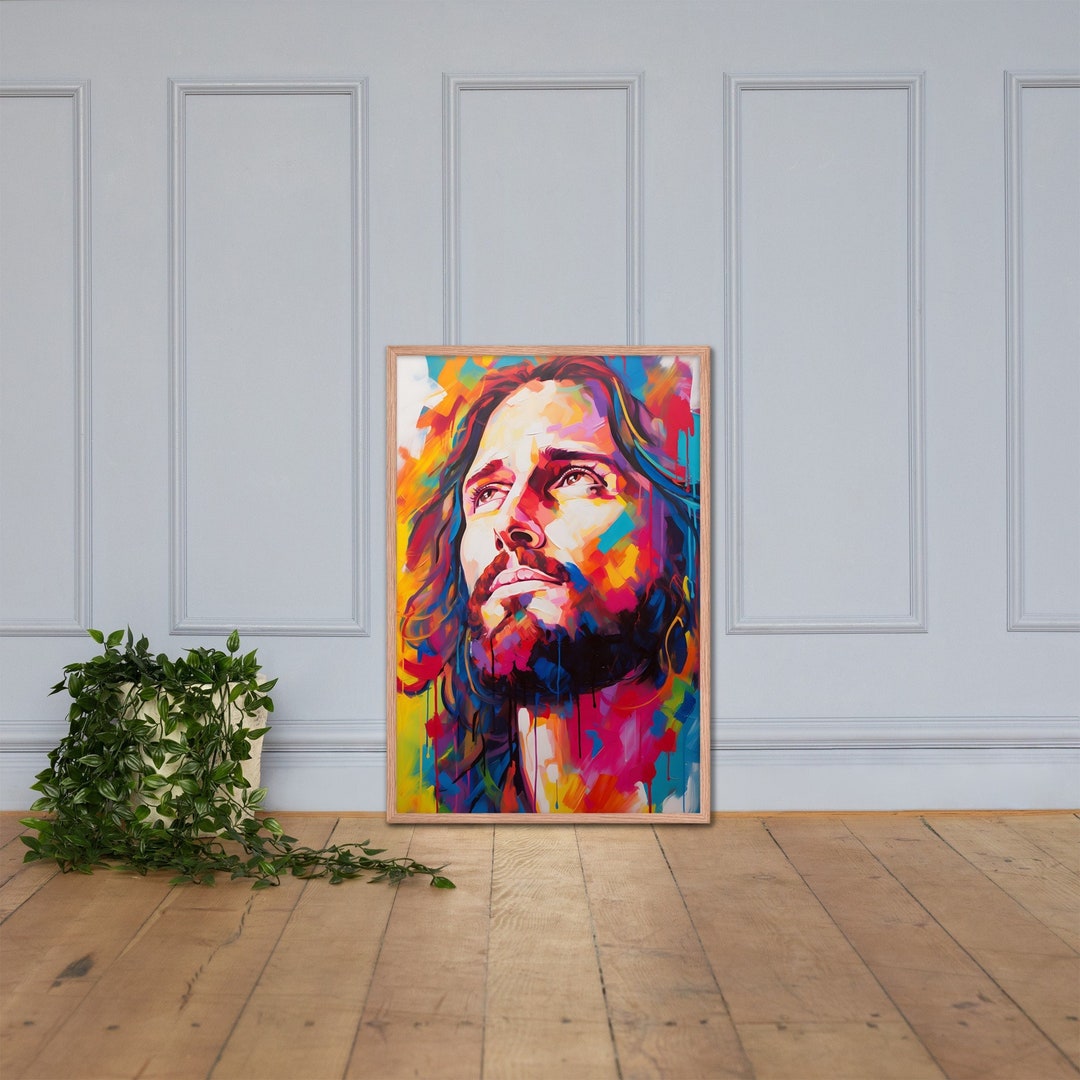 Colorful Modern Art Jesus Portrait - Religious Wall Art | Christian ...