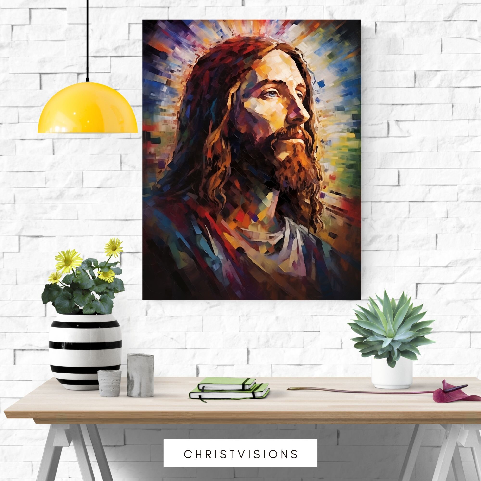Rainbow Christ Digital Christian Art Print Printable Bible Art - Etsy