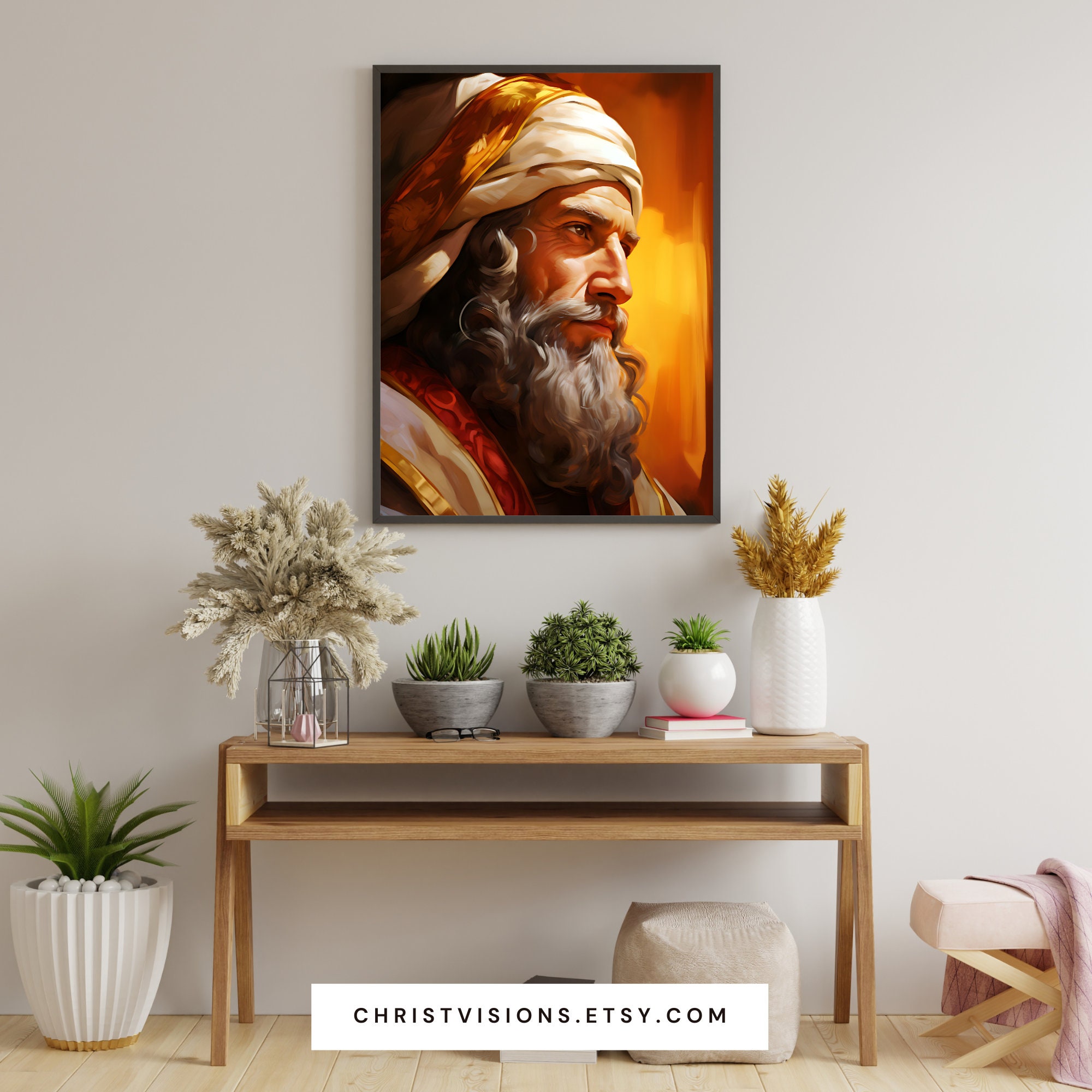King Solomon Religious Art Print King Solomon Print Bible Picture Old ...