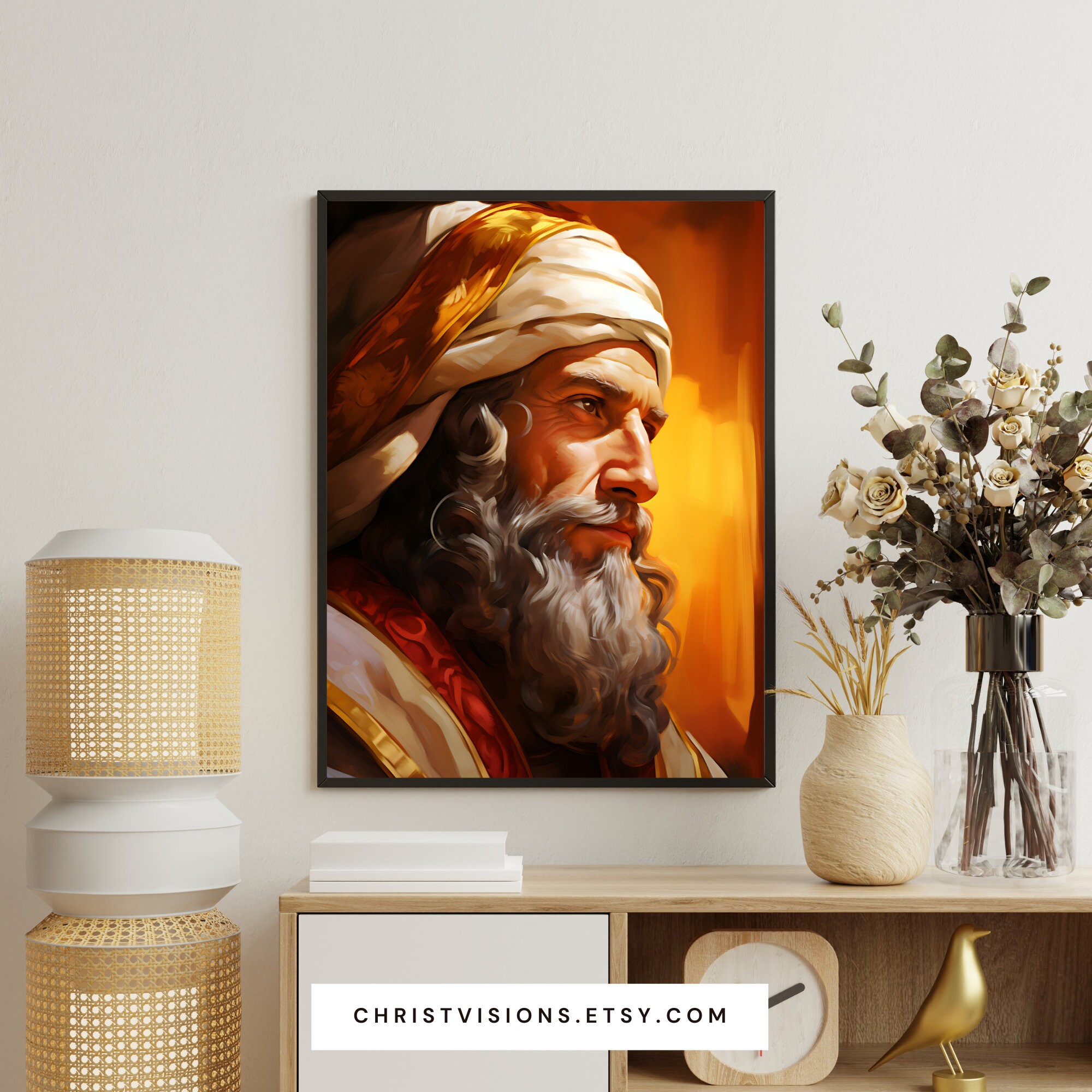 King Solomon Religious Art Print King Solomon Print Bible Picture Old ...