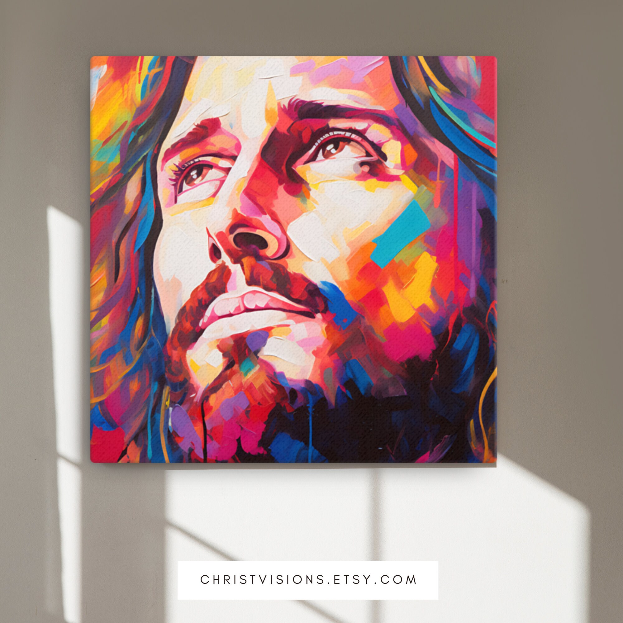 Abstract Jesus Art Christian Canvas Print Modern Art Jesus Jesus Modern ...