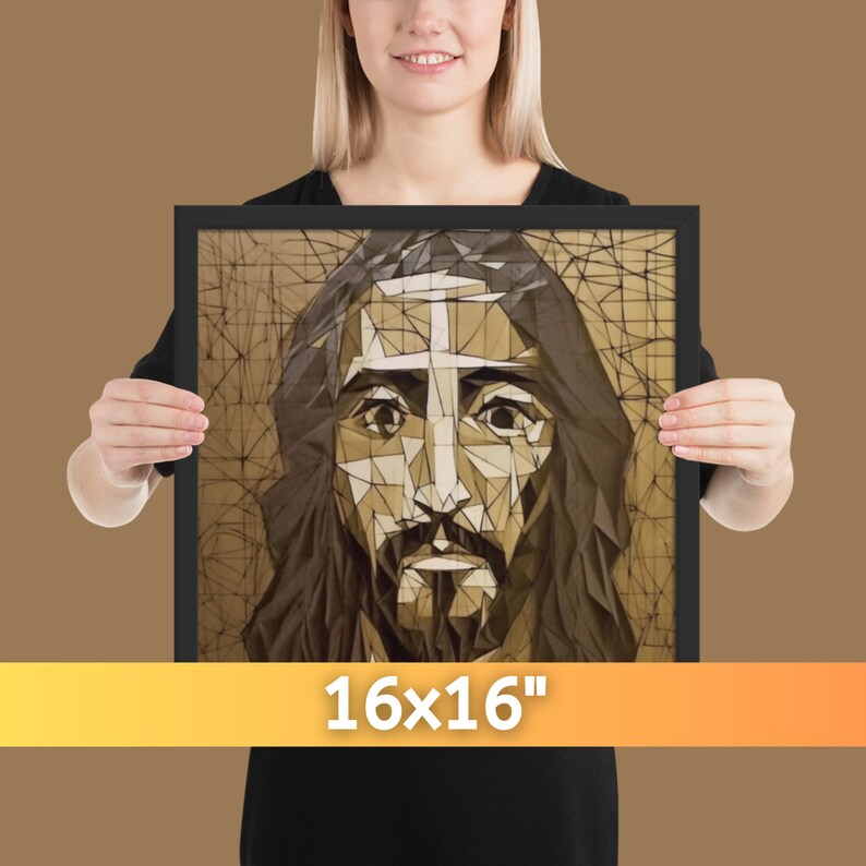 Portrait of Christ Abstract Art Print: Midcentury Modern Decor Artwork ...