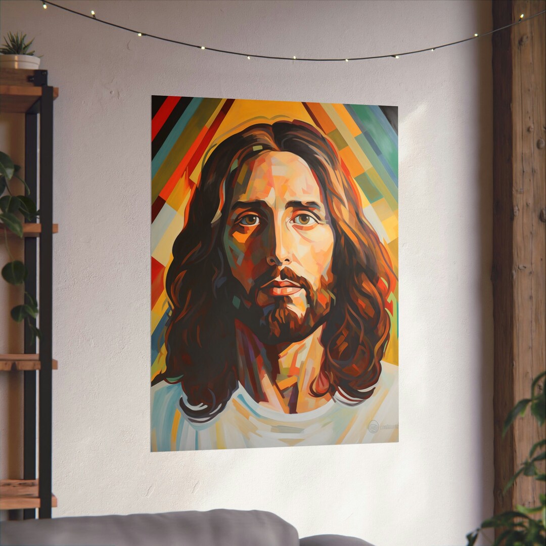 Jesus Art Deco Poster Modern Christian Wall Art Jesus Poster Christian ...