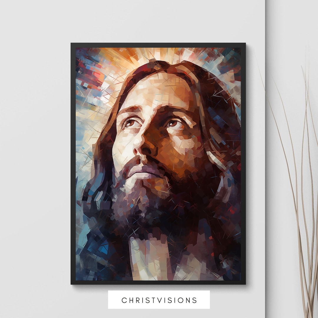 Christian Modern Art Jesus Christ Portrait - Contemporary Christian ...